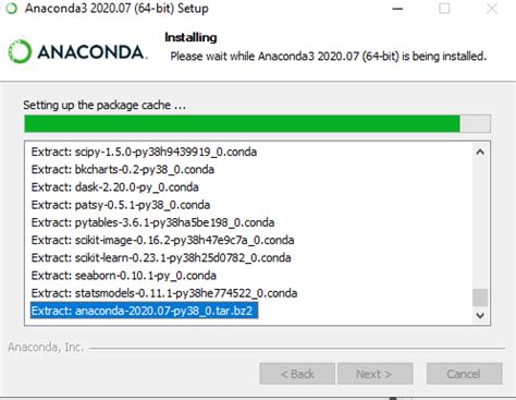 Install Anaconda With Bit Installer For Windows Hangs When Extracting Anaconda