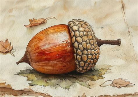 Watercolorrendered Acorn Texture Images Free Download On Freepik