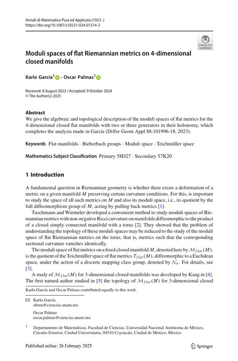 Pdf Moduli Spaces Of Flat Riemannian Metrics On 4 Dimensional Closed Manifolds