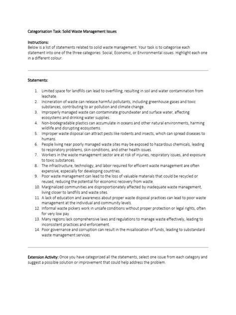 Categorisation Task Pdf