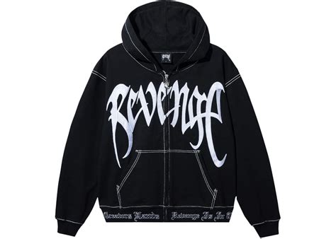 Revenge Xxxtentacion Kill Contrast Zip Hoodie Blackwhite Mens Ss25 Us