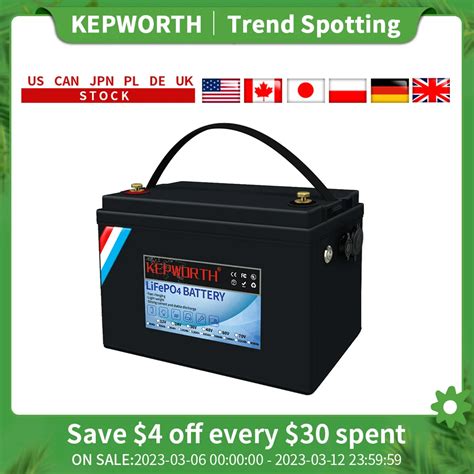 Kepworth 신제품 12v 100ah Lifepo4 리튬 철 인산염 배터리 1200wh 리튬이온 Rv 캠핑카 태양광
