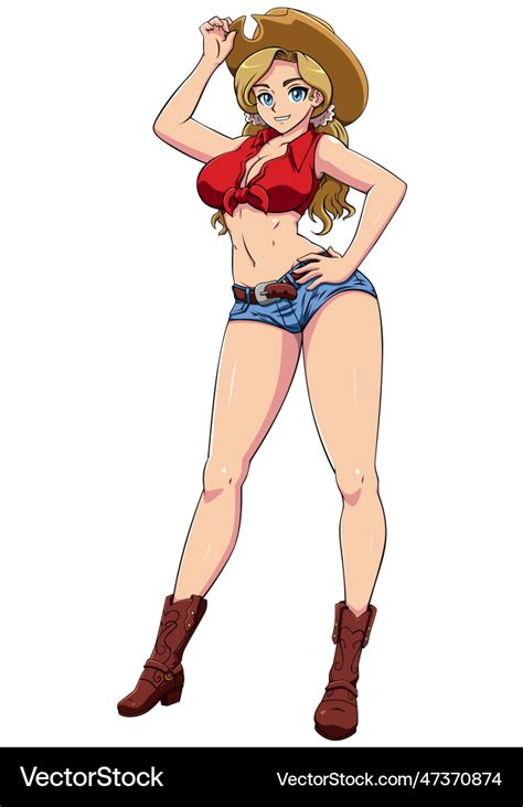 Sexy Manga Cowgirl 47370874 Royalty Free Vector Vectorstock