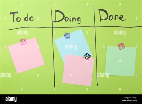 Scrum Task Board With Blank Paper Stickers Stock Photo Alamy