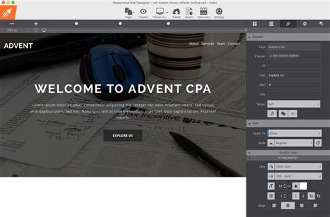adding hover transitions and effects coffeecup software