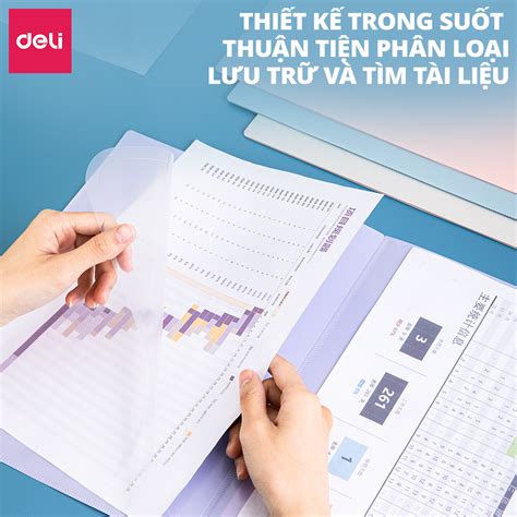 A4 Deli Document File Document Cover A4 Leaf File Document Cover With Many Compartments Lovely