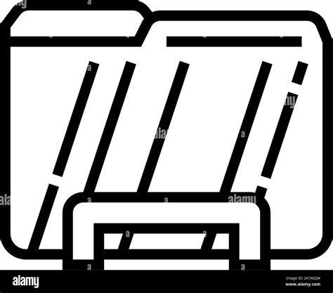 Computer Folder Line Icon Vector Illustration Stock Vector Image And Art