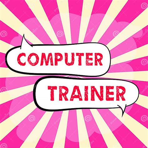 Hand Writing Sign Computer Trainer Business Idea Instruct And Help