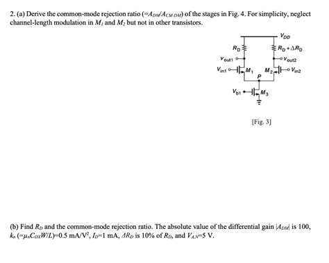 Solved 2 A Derive The Common Mode Rejection Ratio Chegg Com