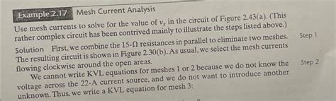 Solved Mesh Current Analysis Use Mesh Currents To Solve For Chegg