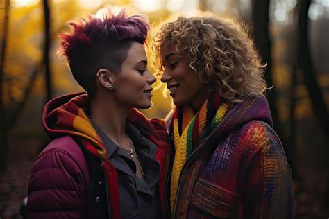 Premium Photo Happy Smiling Lesbian Couple In Love Girlfriends