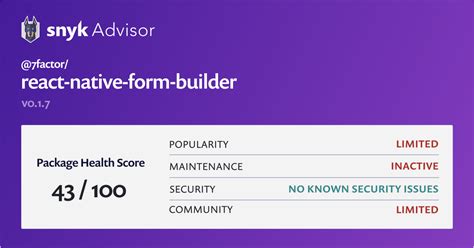 7factor React Native Form Builder Npm Package Snyk
