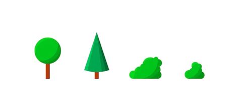 Premium Vector Trees And Bushes Icons Flat Style Vector Icons