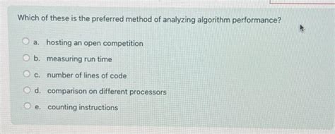 solved which of these is the preferred method of analyzing