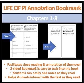 Life Of Pi Annotation Bookmark Chapters By Similes And Syntax