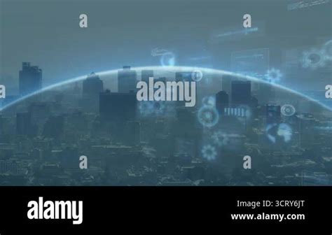 Globe Arc Emerging Above Skyline Spawning Gears Sliding Code Panels