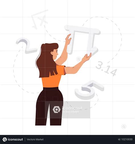Girl Finding Pi Value Illustration Free Download School And Education