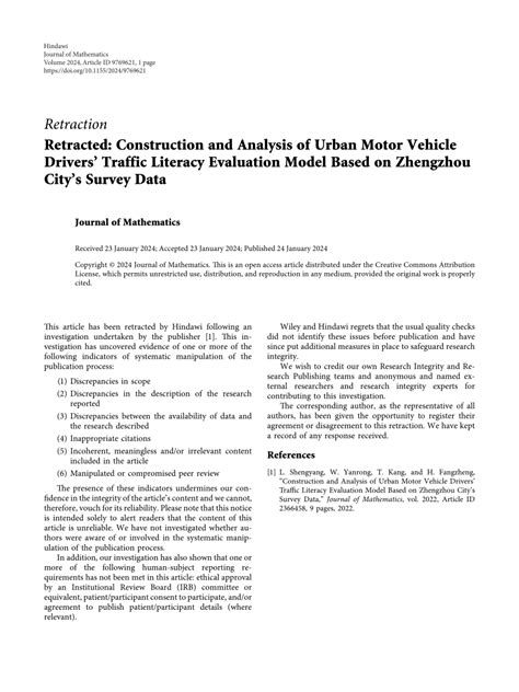 Pdf Retracted Construction And Analysis Of Urban Motor Vehicle