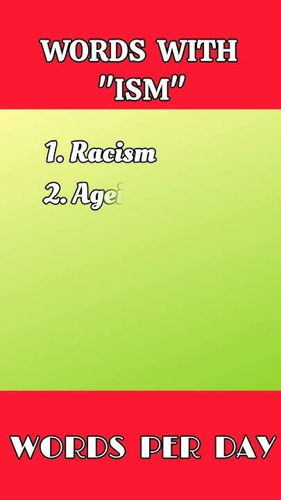 Words With The Suffix Ism Englishlearners Englishlearning