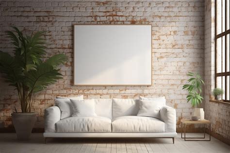 Premium Ai Image Loft Industrial Style Living Room Interior With