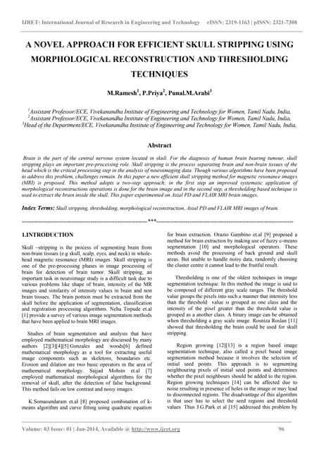 A Novel Approach For Efficient Skull Stripping Using Morphological