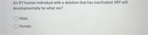 solved an xy ﻿human individual with a deletion that has