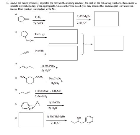 Solved Predict The Major Product S Expected Or Provide The