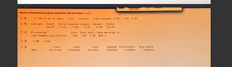 Solved Which Of The Following Outputs Comes From The Command