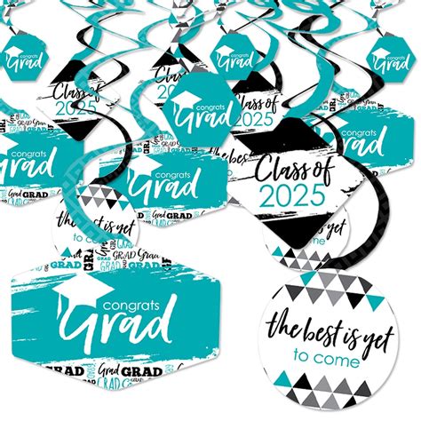 Big Dot Of Happiness Teal Graduation Class Of 2025 Decorations Hanging