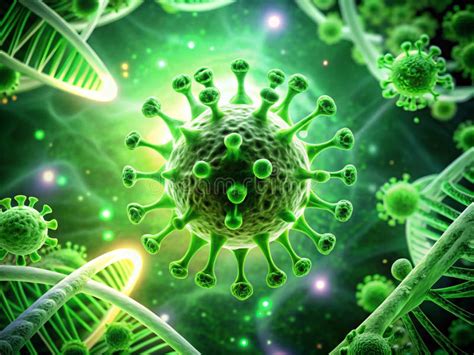Glowing Viral Maze Intricate Dna Structure Illuminated In Soft Green Light Stock Illustration