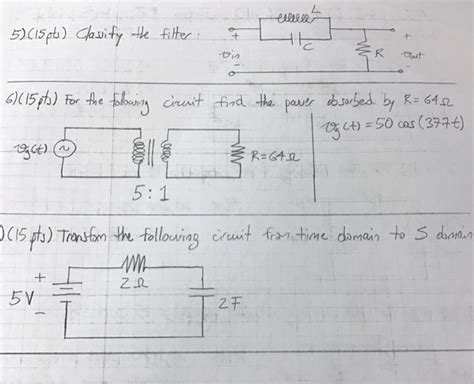 Solved Classify The Filter For The Following Circuit Find Chegg