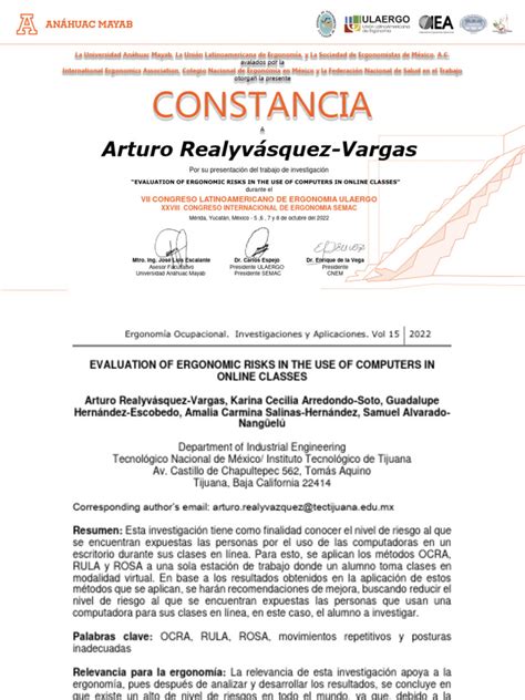 Evaluation Of Ergonomic Risks In The Use Of Computers In Online Classes