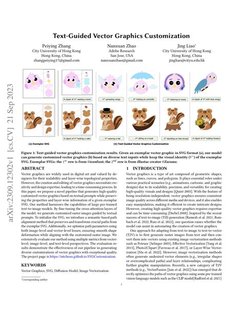 Text Guided Vector Graphics Customization Deepai