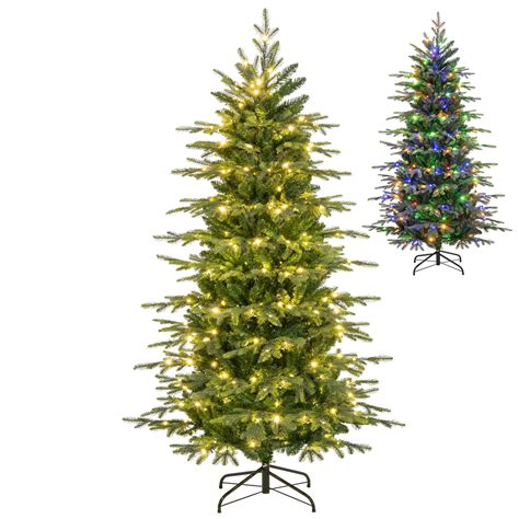 Topbuy 6 Ft Pre Lit Artificial Christmas Tree Hinged Xmas Tree With 714