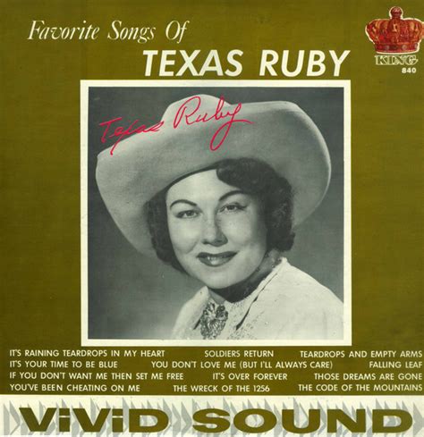 Texas Ruby Favorite Songs Of Texas Ruby 1963 Vinyl Discogs