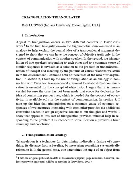 triangulation triangulated pdf thought experience