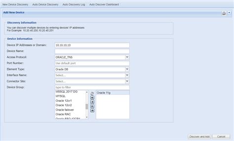 Adding A Database As A Device Single Connect Reference Guide
