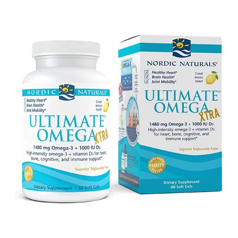 Nordic Naturals Ultimate Omega Xtra D3 Cytrynowy 60 Kapsułek