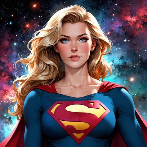 Cosmic Supergirl Portrait Of Beauty By Danielbdesigns On Deviantart
