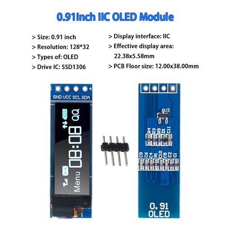 ALAMSCN PCS OLED Display Module Inch IIC I C SSD OLED Screen Driver DC V V