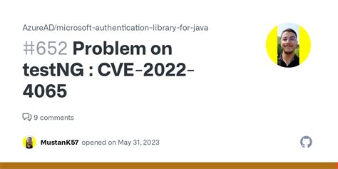 Problem On Testng Cve 2022 4065 · Issue 652 · Azureadmicrosoft Authentication Library For