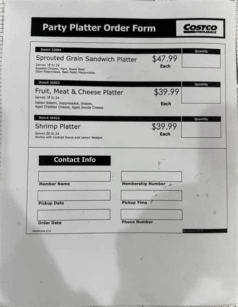 Costco Catering Menu With Prices 2024