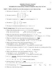 Math1011: True-False & Multiple Choice Math Problems | Course Hero