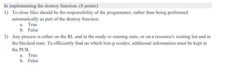 Solved In Implementing The Destroy Function Points Chegg