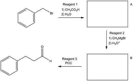 Determine the correct reagents used in each of the three steps of the following reaction, and ...