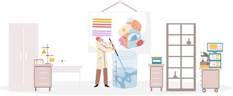 Laboratory Assistant Mixes Liquids In Flask In Laboratory Scientist Conducting Scientific