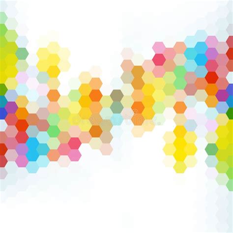 Vector Color Hexagon Pattern Geometric Abstract Background With Simple Hexagonal Elements Stock