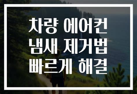 차량 에어컨 냄새 제거법 빠르게 해결