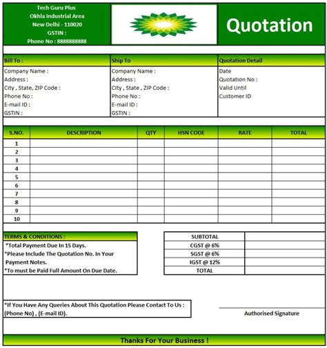 [download] 60 Quotation Format Quotation Templates In Excel Xls
