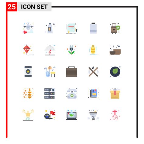 25 User Interface Flat Color Pack Of Modern Signs And Symbols Of